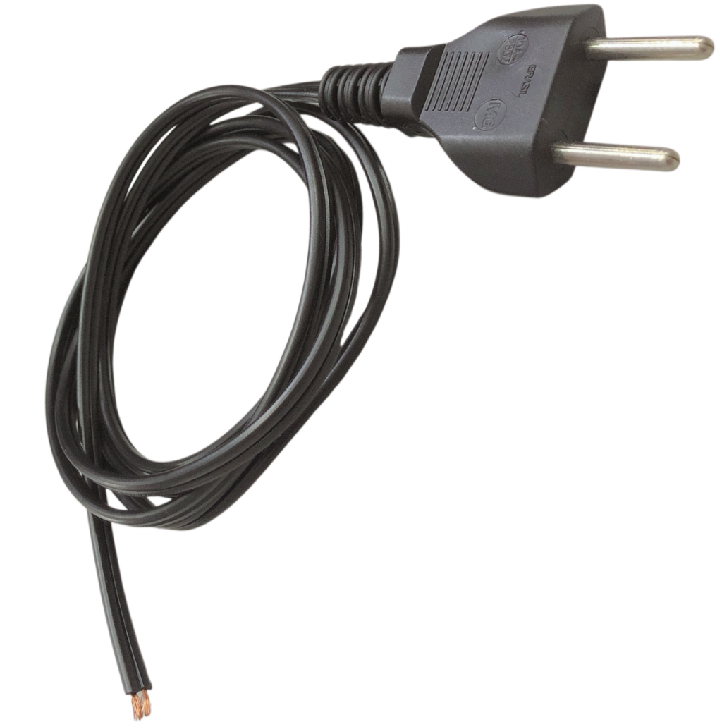 Plugue 2P 10A com Rabicho 1,5 Metros Margirius | Shopee Brasil