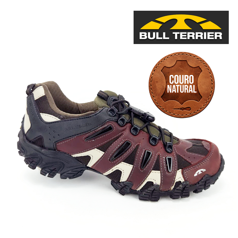 Tenis Bull Terrier Dragon Hawk Confortável Couro Natural Trilha ...