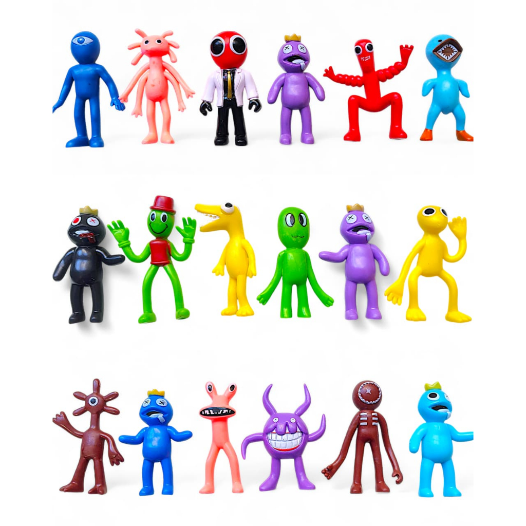 Kit 6 Personagens Rainbow Friends Pvc 10cm Bonecos Coleção | Shopee Brasil