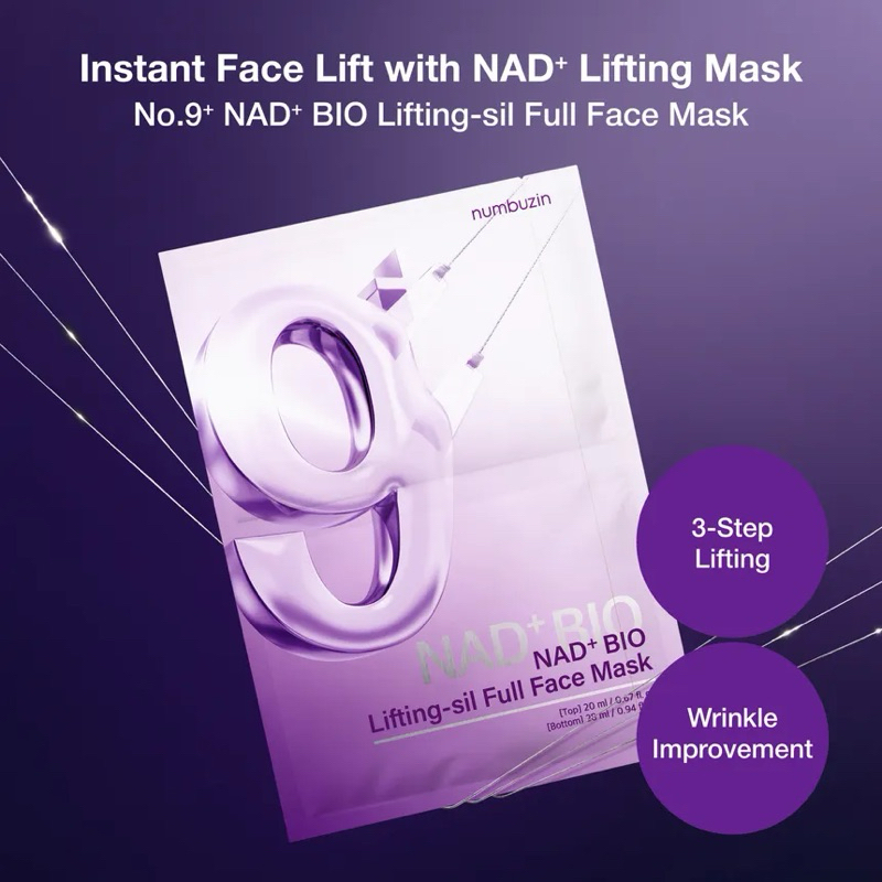 numbuzin - No.9 NAD Bio Lifting-sil Full Face Mask | Shopee Brasil