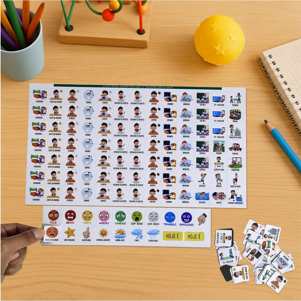 Cartela De Tags marcadores para o quadro de rotina semanal da Picullico ...