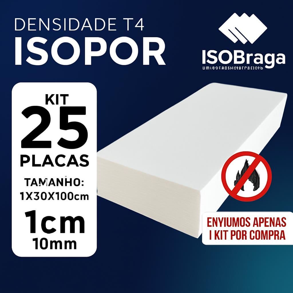 KIT COM 25 PLACAS DE ISOPOR 01CM X 50CM X 100CM T4 (01 KIT POR COMPRA ...
