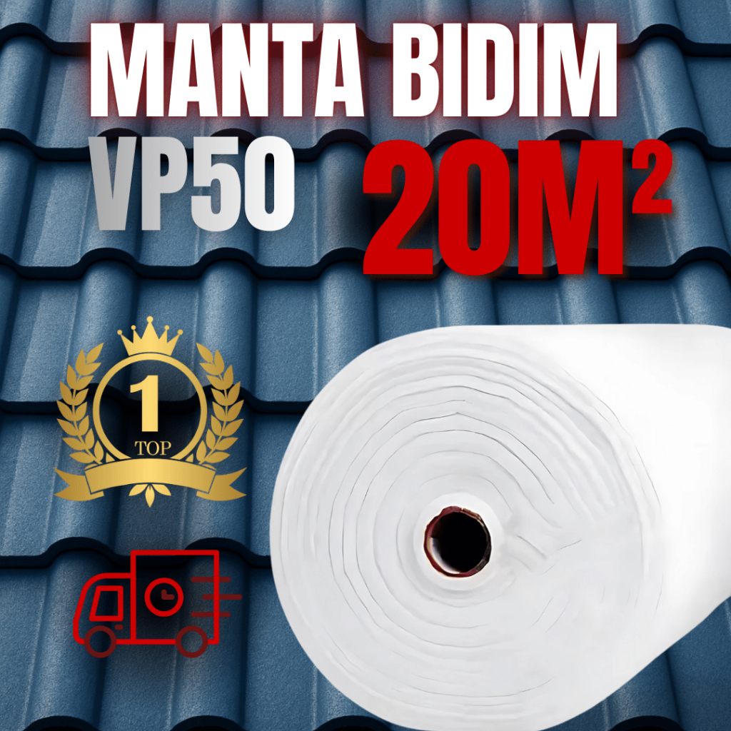 Manta Bidim 20m VP50 Reforço Impermeabilização Para Telhas Lajes ...