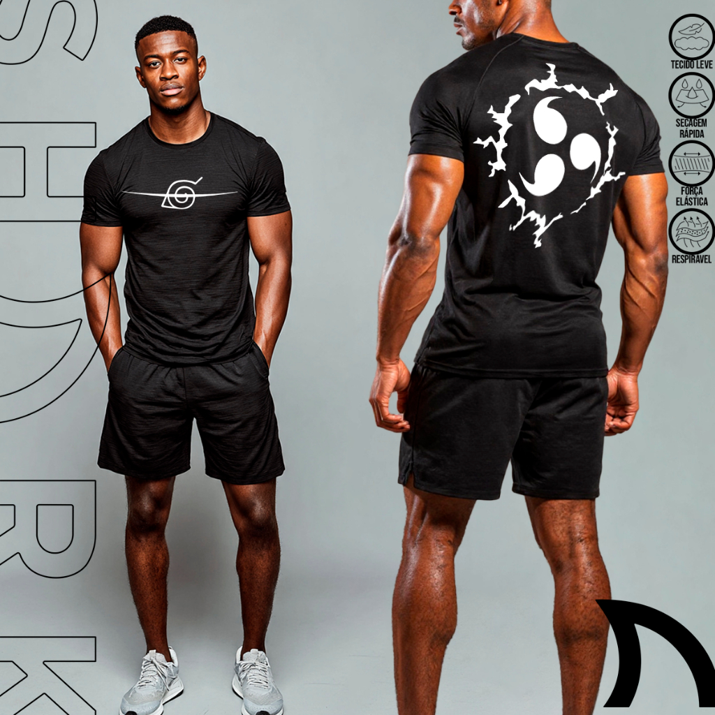 Camisa Camiseta Dry Fit Slim Masculina Esportiva Naruto Anime Academia ...