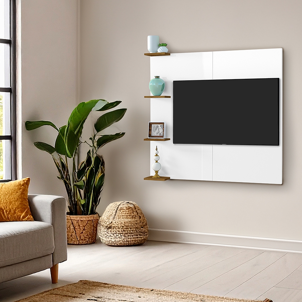 Painel Televisão Suspenso 32/50 Polegada Quarto Nicho Rack Retro ...