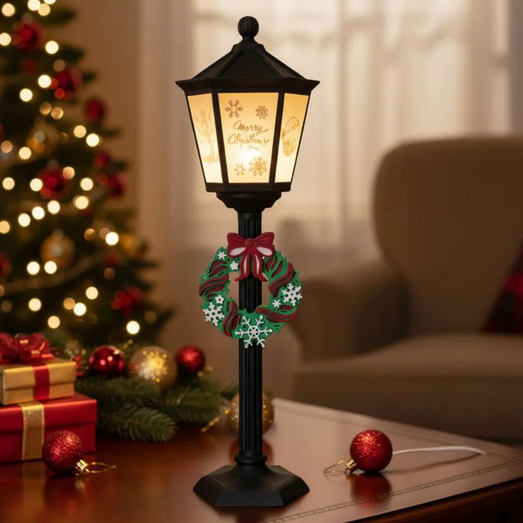 Poste Luminaria Abajur Led de Mesa Natalina Estilo Londres | Shopee Brasil
