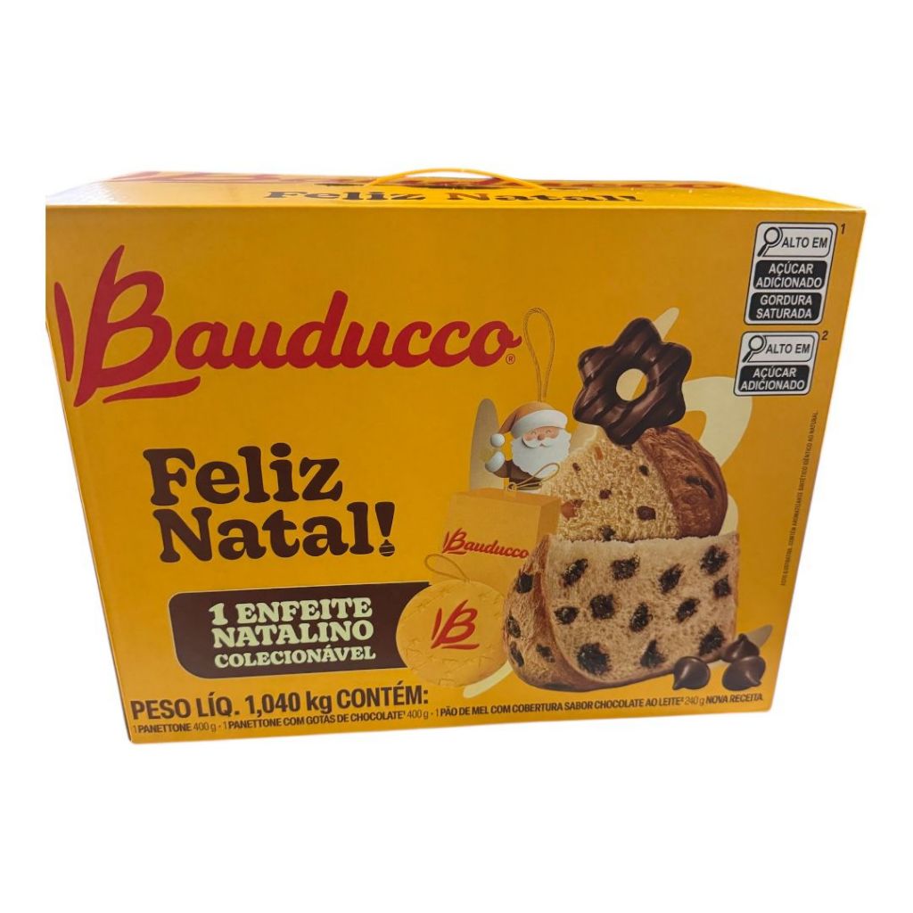 Cesta De Natal Com Panetone E Chocotone Bauducco E Pão De Mel 1 04kg