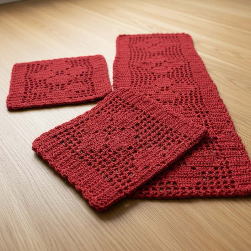 Tapetes de Crochê Kit jogo de cozinha 3 peças - Martins & Rodrigues ...