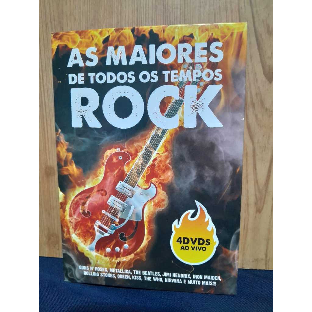 BOX 4 DVDS AS MAIORES DE TODOS OS TEMPOS ROCK / BOX COM 4 DVDS NOVOS ...
