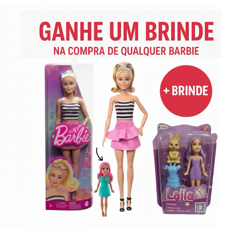 Boneca Barbie Fashionista Original Mattel + Brinde Boneca Laila ...