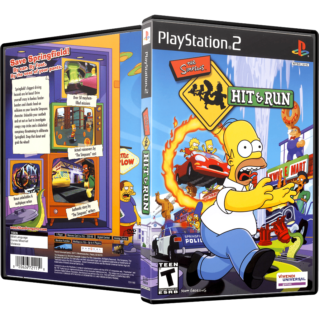 The Simpsons Hit & Run PS2 – Mídia Física Com Encarte + Box Completo ...