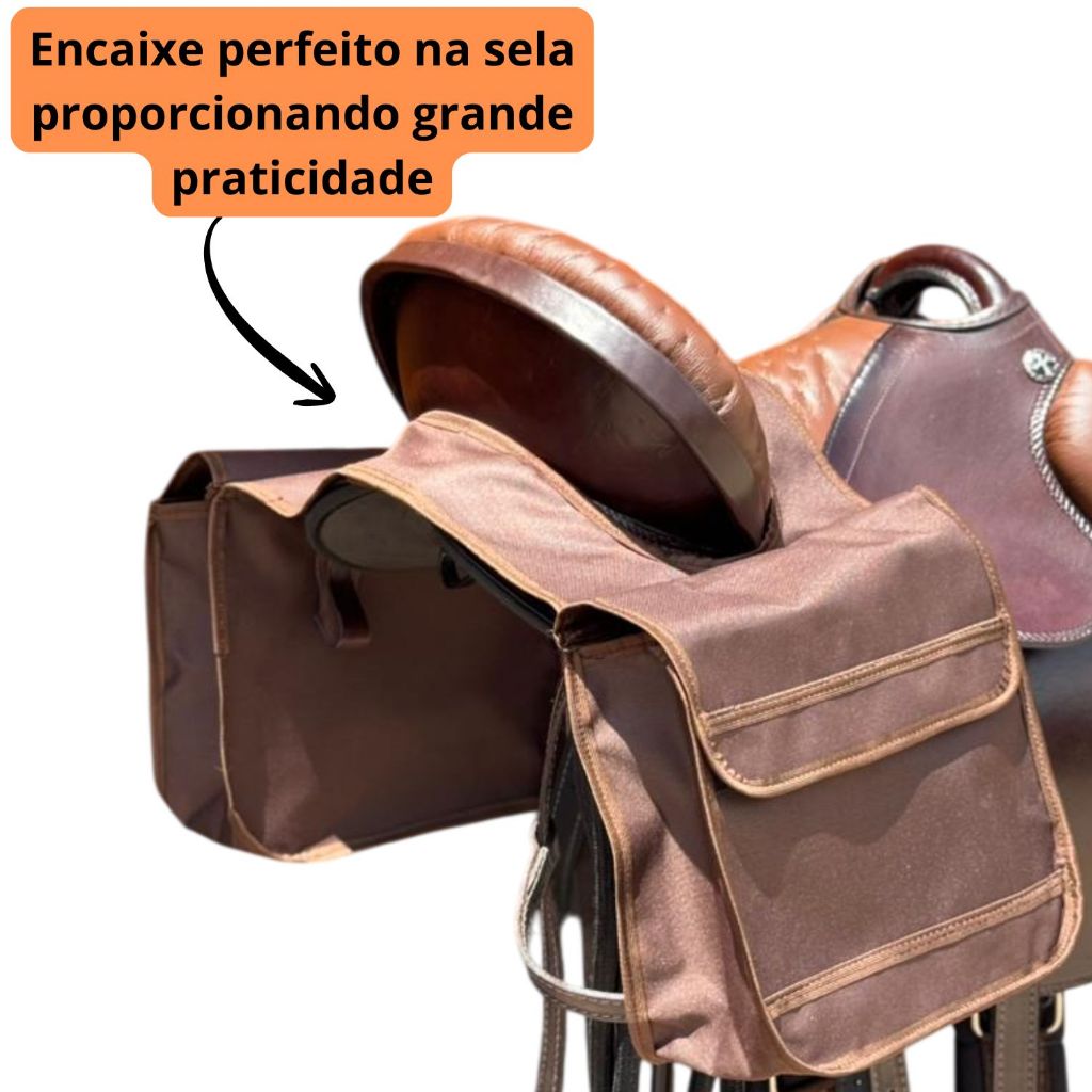 Alforge Para Sela e Arreio em Lona Reforçada Cores Marrom e Preto Alta ...