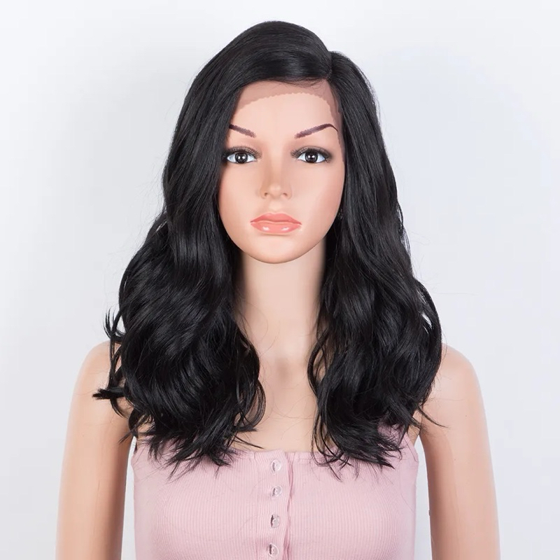 Lace front cacheada/lisa, cabelo em fibra orgânica Premium sem brilho ...