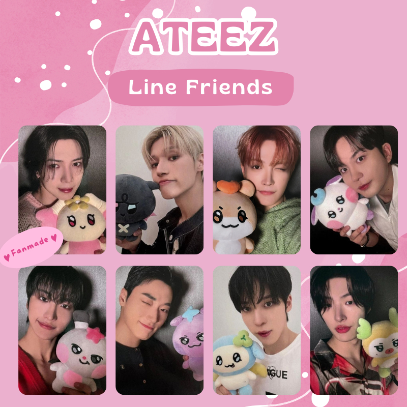 Photocards Ateez - Line Friends | Fanmade | Shopee Brasil