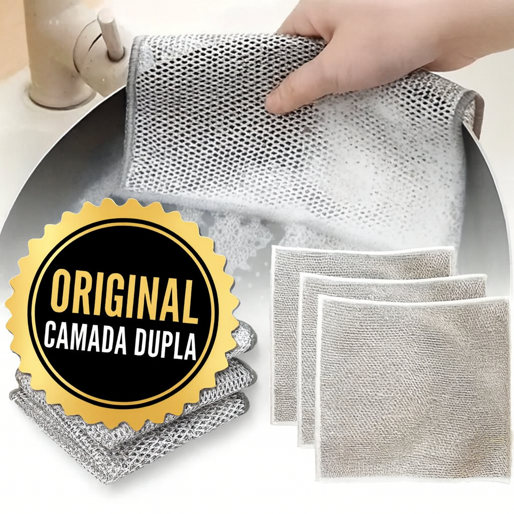 Kit 5/10/15/20 Panos De Limpeza Aço Premium Ideal Arear Panela Fogão ...