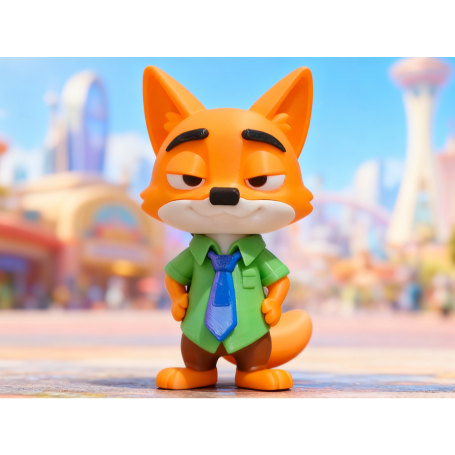 Boneco Nick Wilde Zootopia Raposa 13cm – Miniatura 3D em PLA Estilosa e ...