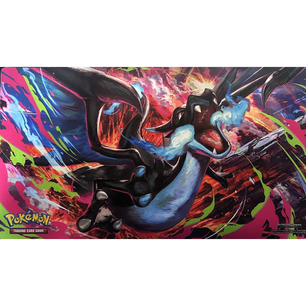 Playmat UPC Mega Charizard X Fogo Fantasmagorico Pokemon TCG | Shopee ...