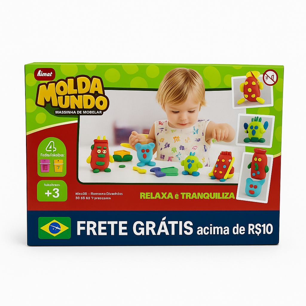 Brinquedo Massinha Molda Mundo – Crie, Modele e Divirta-se! Para Menino ...