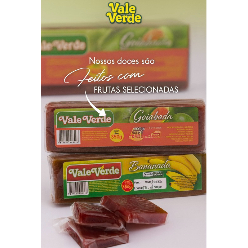 Mariola Tradicional Vale Verde – Doce de Banana e Goiaba em Tablete ...