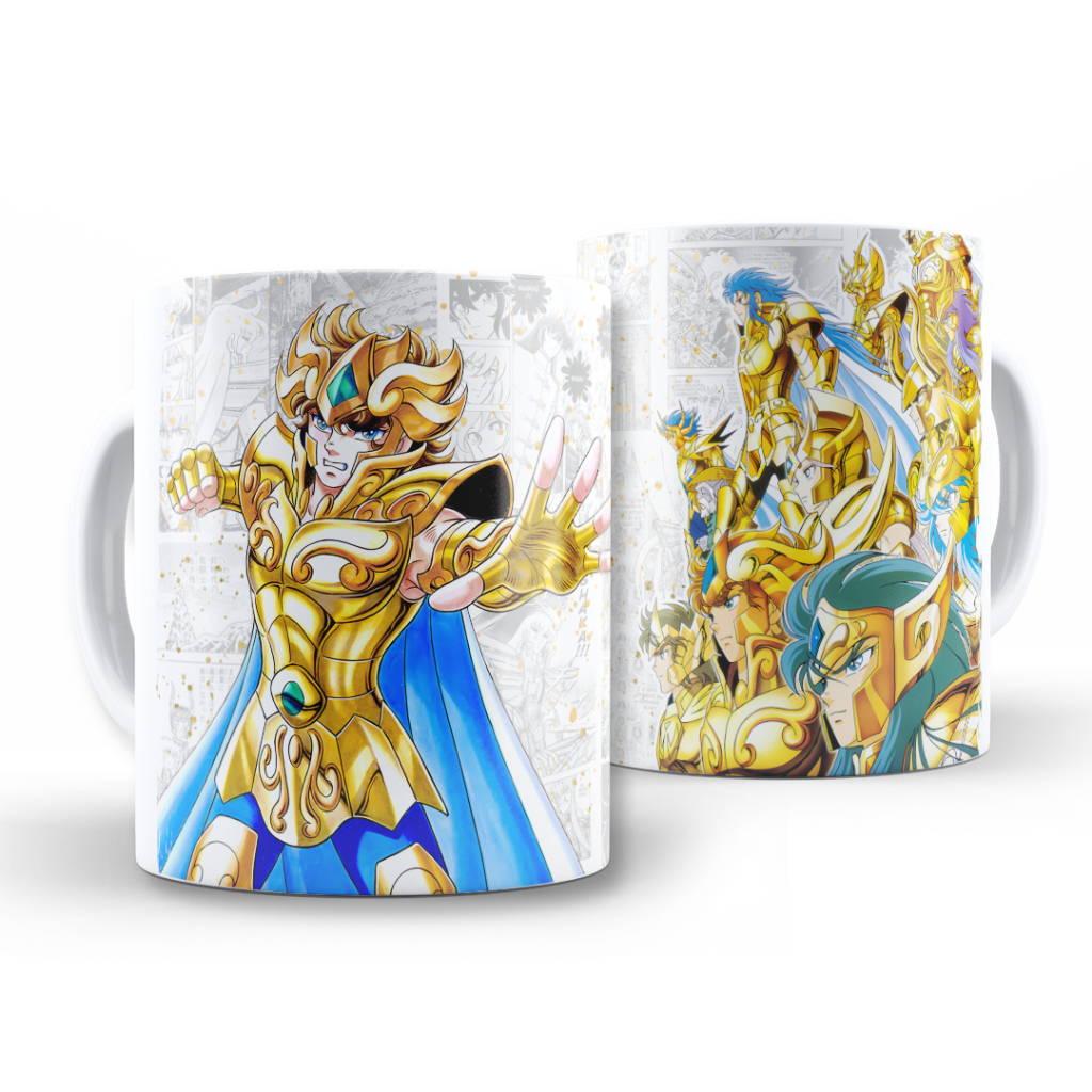 Caneca Aiolia de Leão Personalizada | Presente Criativo | Cavaleiros do ...