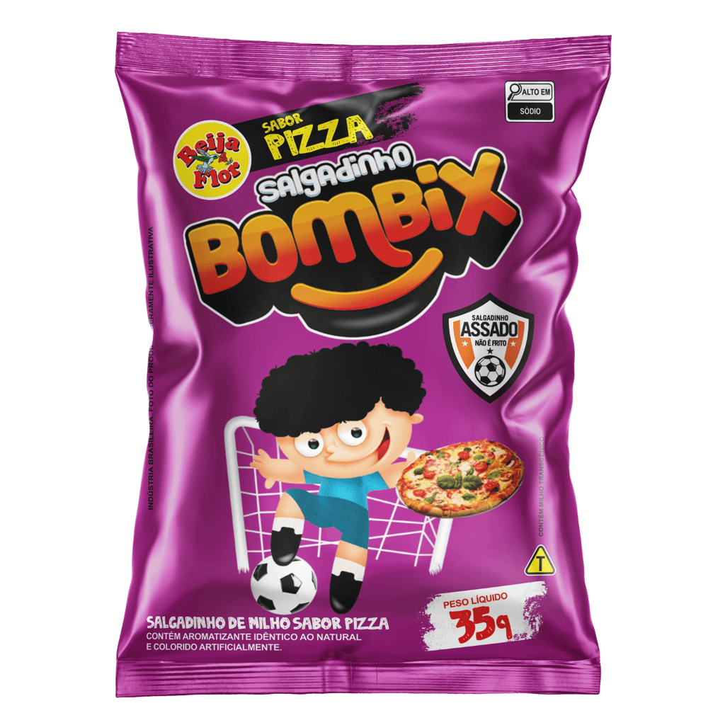 Chips Bombix Sabor Pizza 35g - Salgadinho de Milho Assado | Shopee Brasil