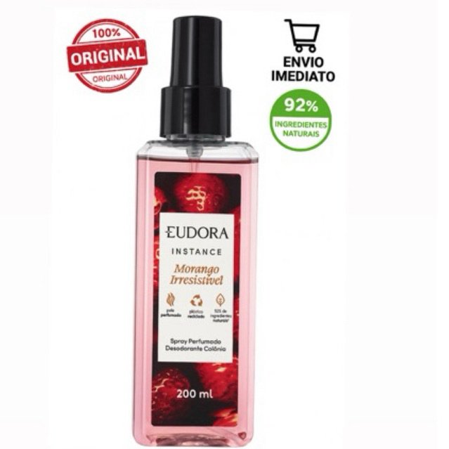 Body Splash Morango Irresisitivel 200ml - Eudora Instance Spray Colônia ...