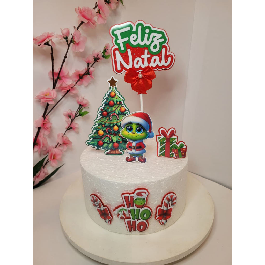 Envio Imediato Topo De Bolo Natalino Topper De Bolo Personalizado