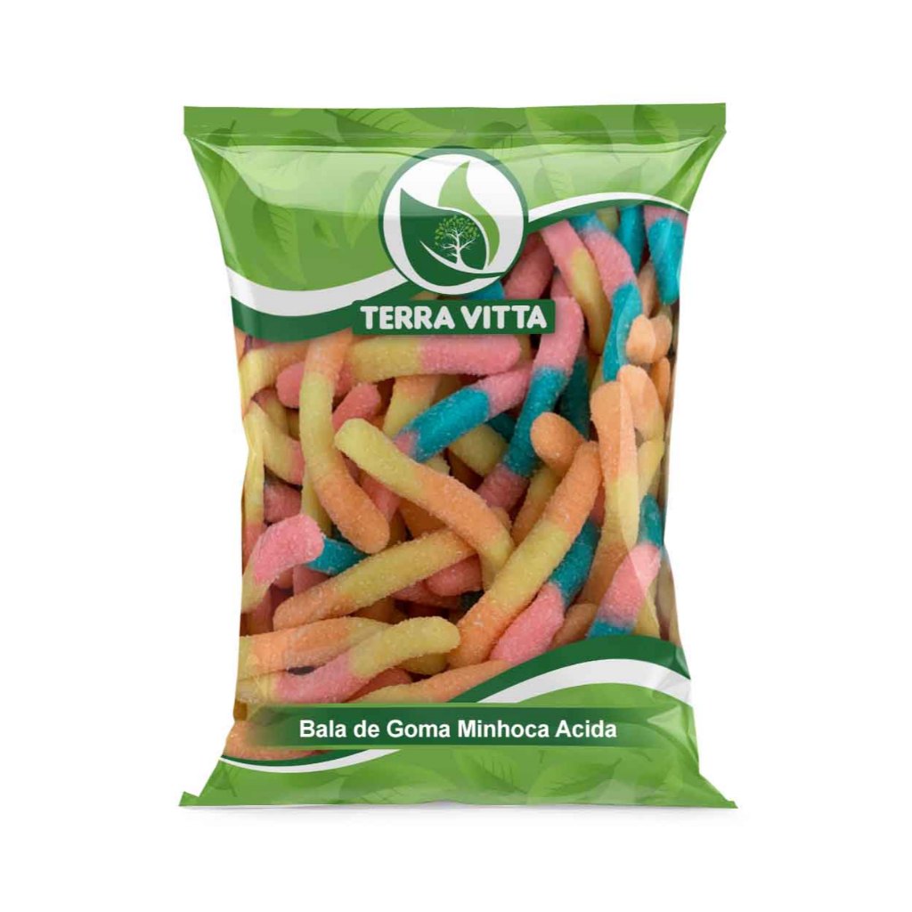 Bala de Goma Minhoca Iogurte Acida | Shopee Brasil