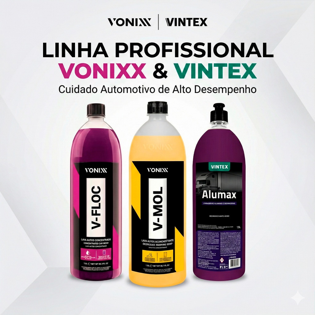 Kit Lavagem autmotiva profissional Shampoo V-floc V-Mol Alumax 1,5l ...
