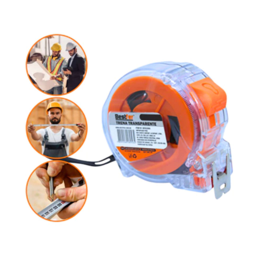 Trena Profissional Aço Com Trava Fita Métrica Super Resistente Para ...