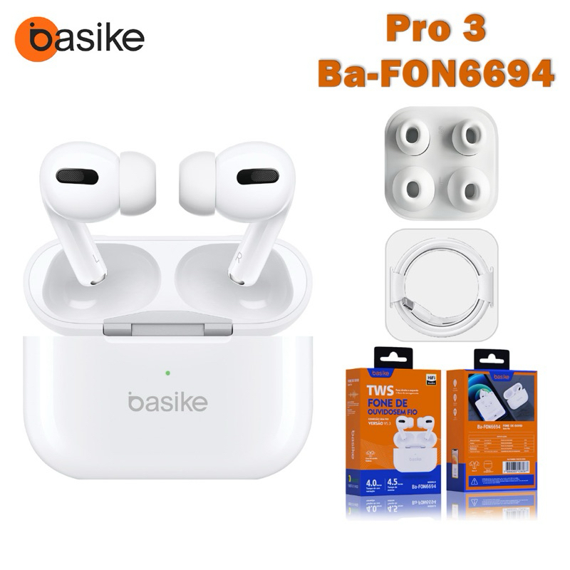 Fone Bluetooth basike Pro 3 Ba-FON6694 | Shopee Brasil