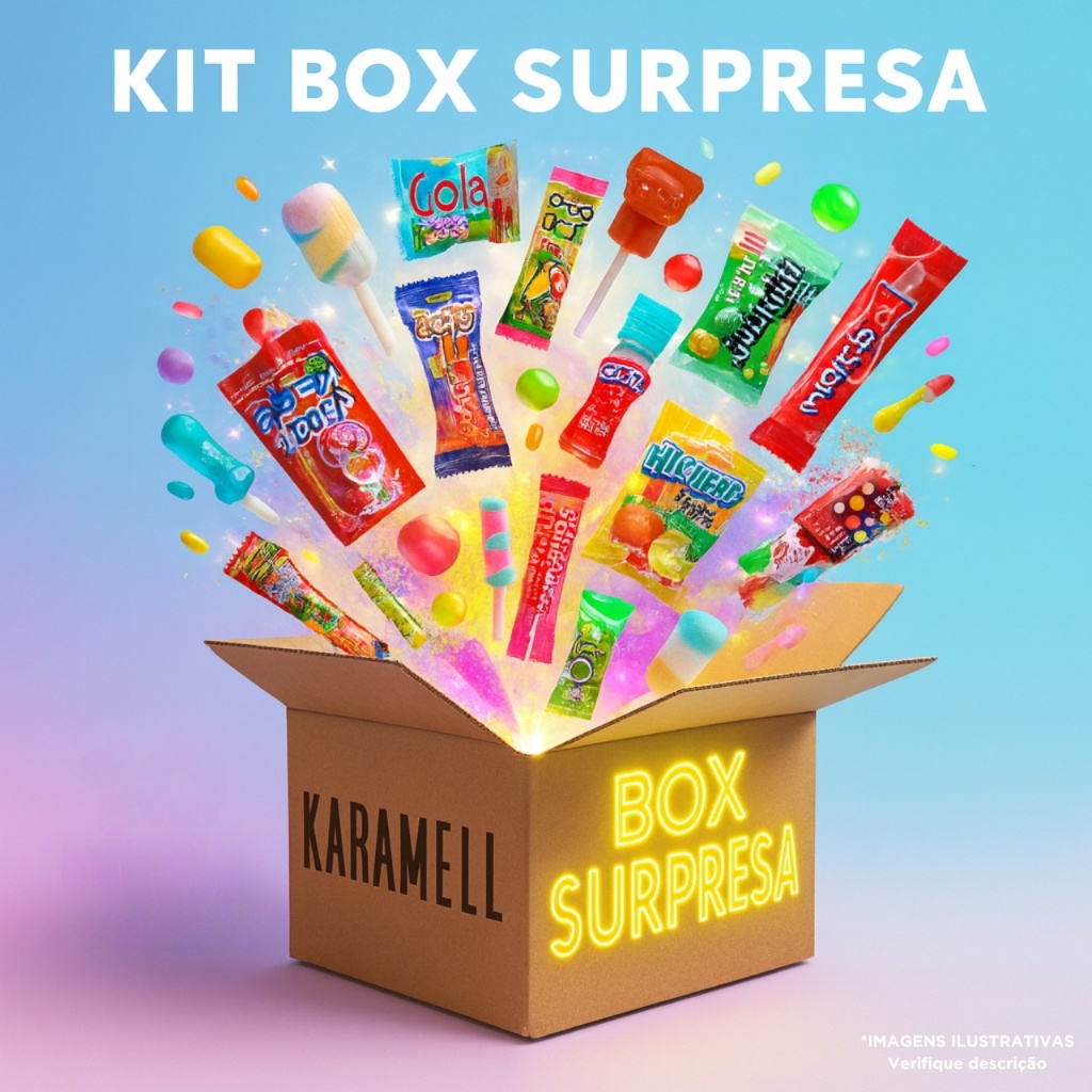 Kit Box Surpresa Karamell Exóticos Importados + BRINDE | Doces Snacks Balas Coreanos Japoneses ...