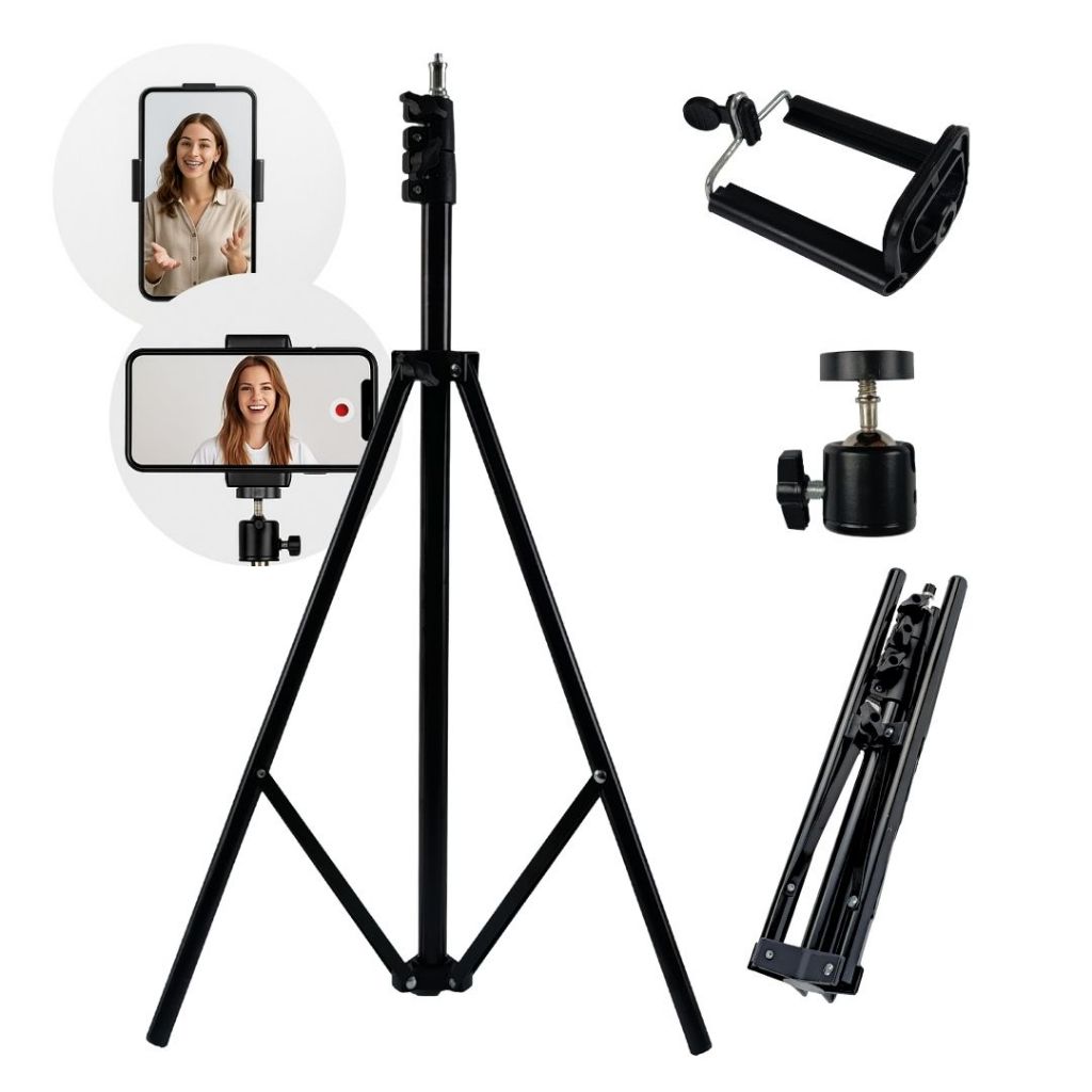 Tripé Universal Suporte de Celular Câmera 1,5 Metros 360° | Shopee Brasil