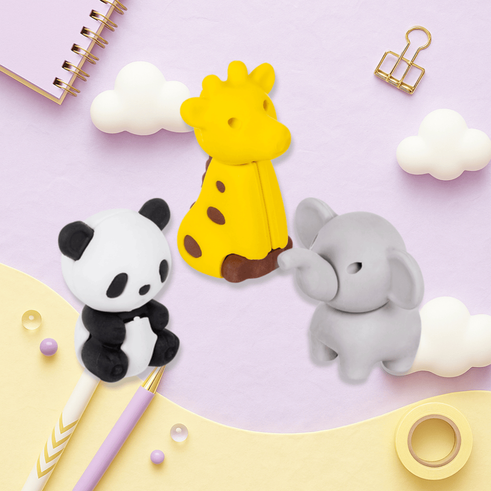 Kit 2 Borrachas Mini Safari BRW | Escolar | Modelos Sortidos | Shopee ...