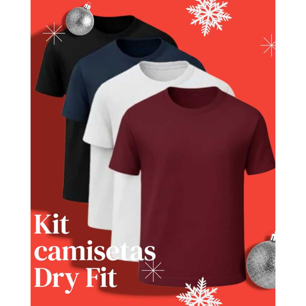 Kit 2 Camisetas Premium Dry Fit Masculina Casual Treino Academia ...
