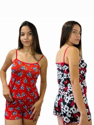 PIJAMA FEMININO SHORT DOLL KIT COM 2 UNIDADES CONFORTO E QUALIDADE ...