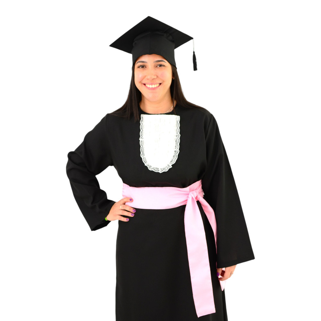 Kit Completo de Formatura – Beca + Capelo + Jabô + Faixa | Shopee Brasil