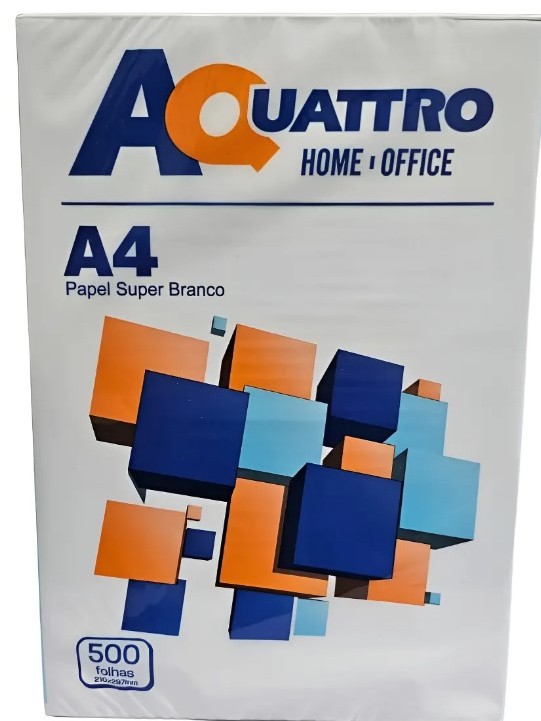 Papel Sulfite A4 75g 210x297 com 500 Folhas AQUATTRO kit 2 pacotes ...