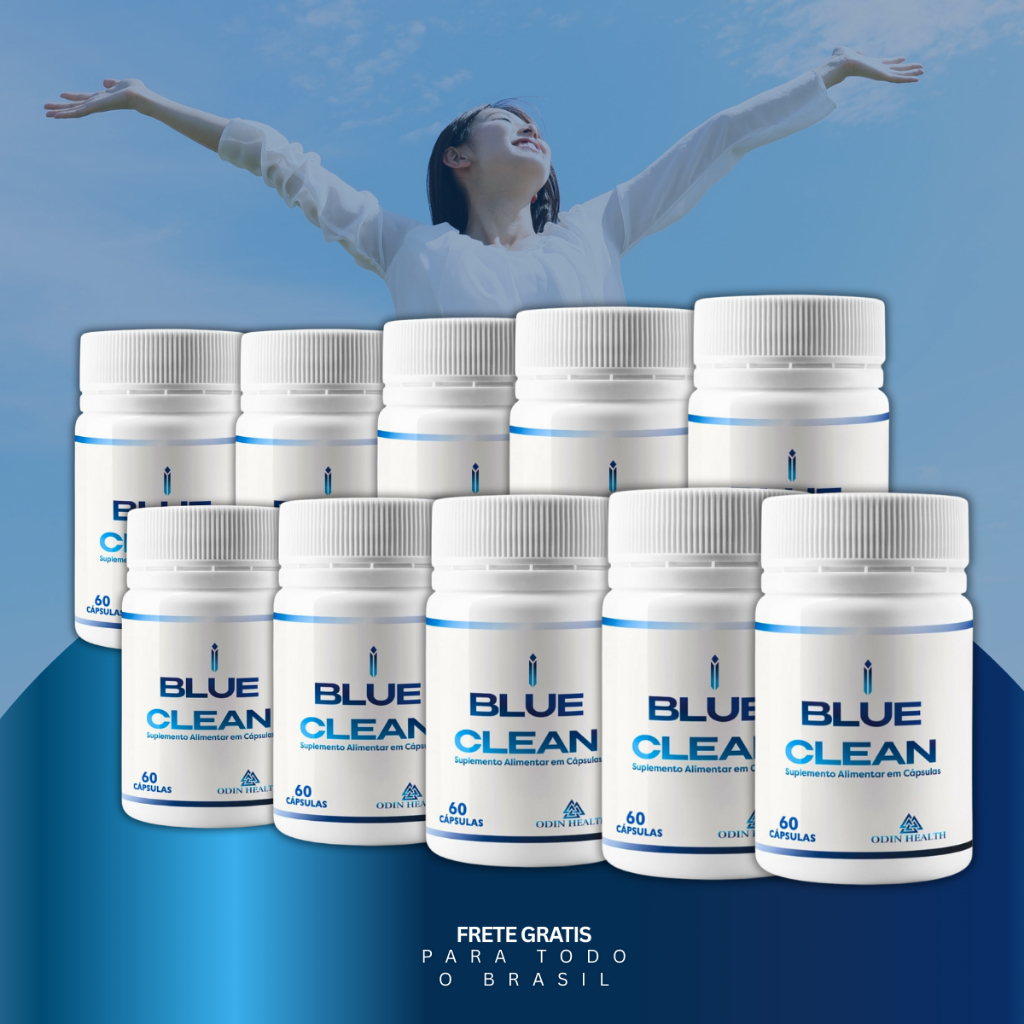 Kit Com 10 Blue Clean Cápsulas Premium De Vitaminas Pote Econômico Sem ...