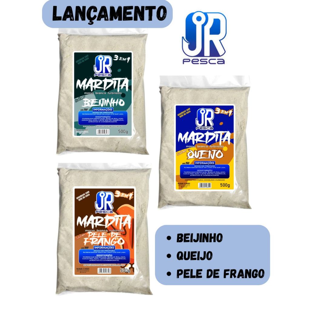 Massa Branca Turbinada MARDITA 3 em 1 500G JR pesca (LANÇAMENTO) massa ...