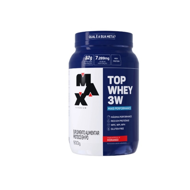 WHEY 3W MORANGO MAX TITANIUM 900G POTE | Shopee Brasil