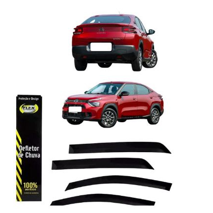 Calha de Chuva Defletor Citroën Basalt 4 Portas Acrílico Fumê Ecoflex ...