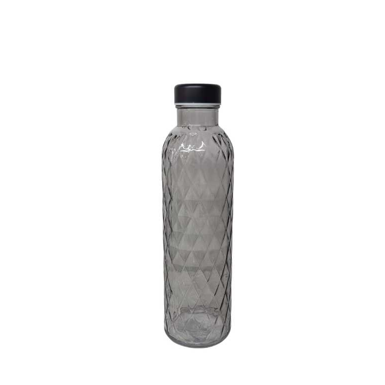 Garrafa de Água 1 Litro de Vidro – Design Texturizado e Tampa ...