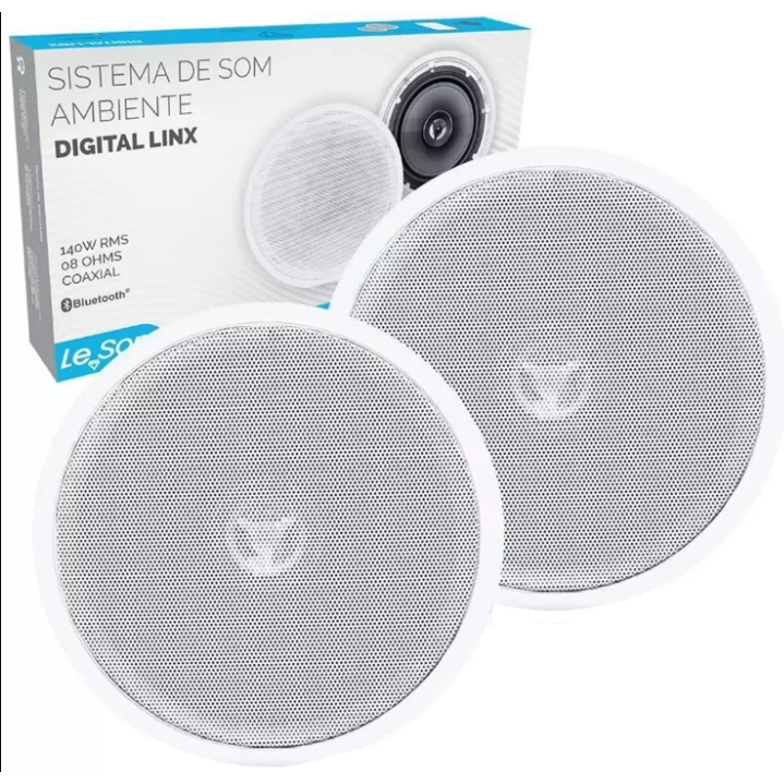 Sistema de som inteligente arandela 6" Leson Bluetooth amplificado 70W ...