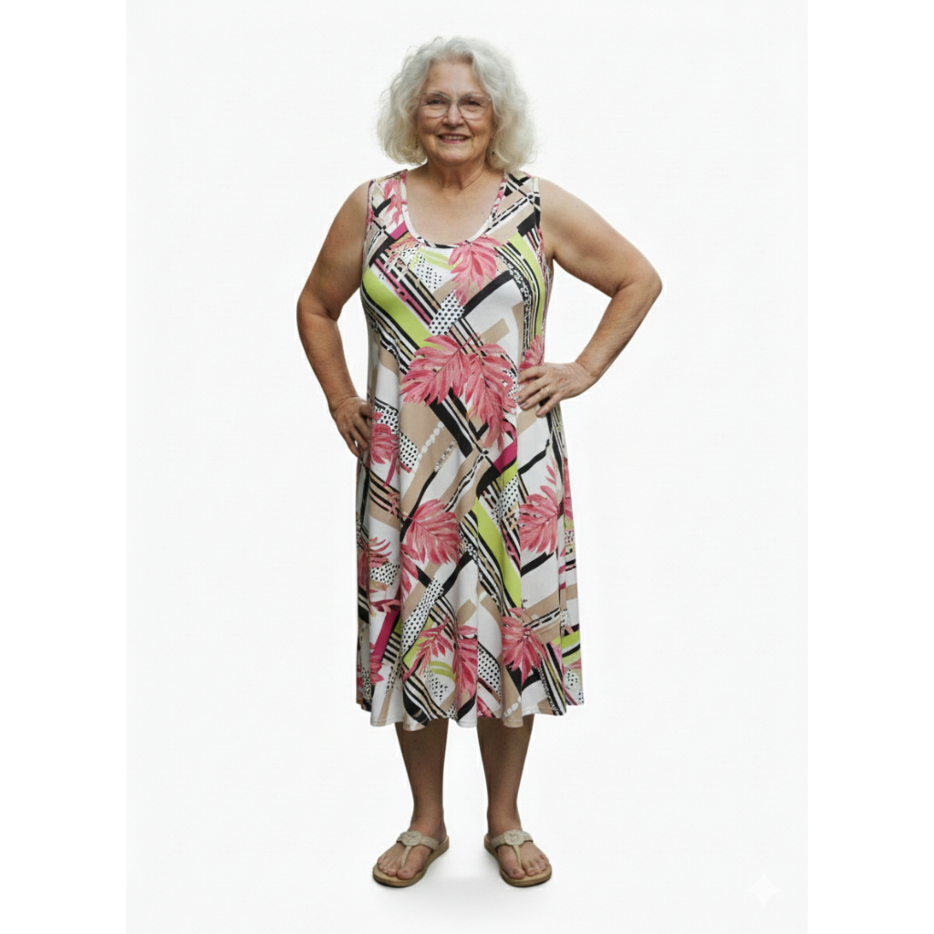 Vestido Feminino Plus Size G3 ao G6 Estampado Liganet Regata Casual ...