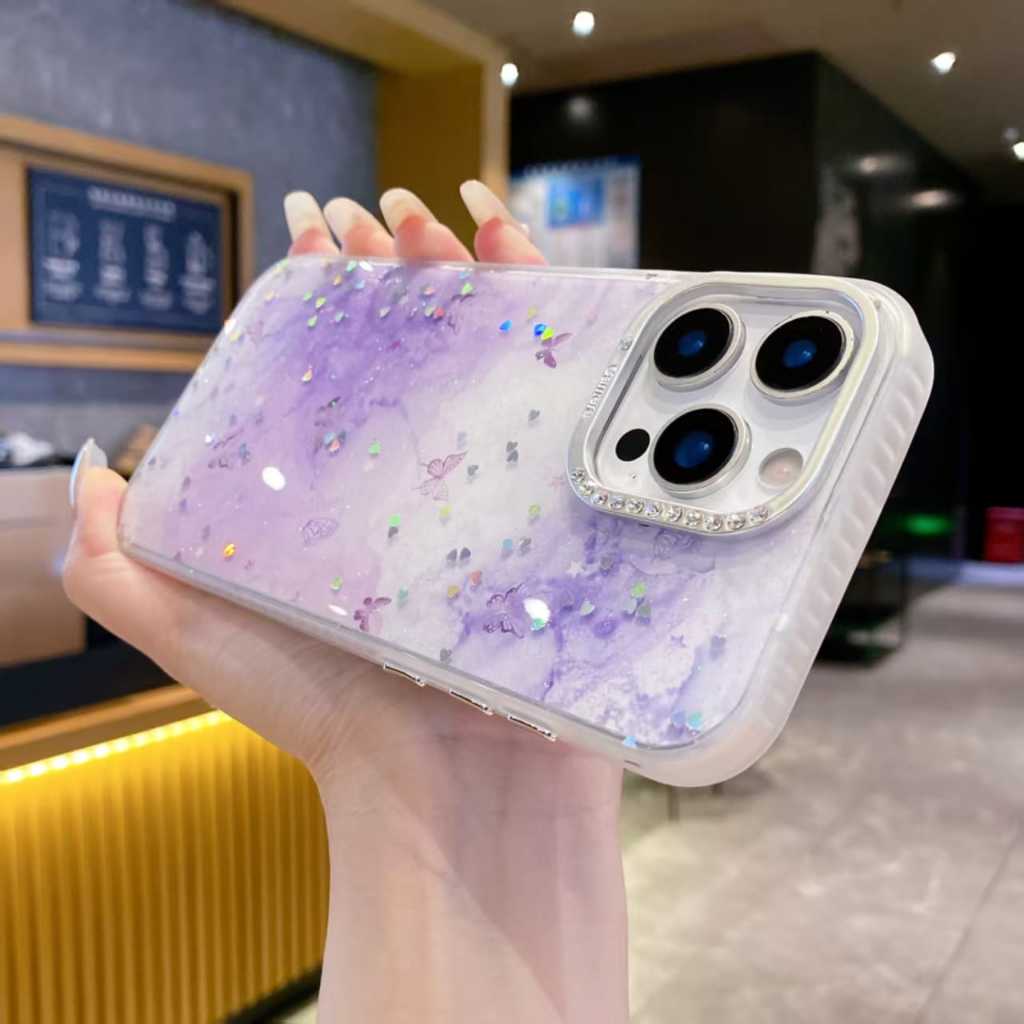 Capa com Strass na Borda da câmera & Glitter para Xiaomi Redmi 15 4G ...