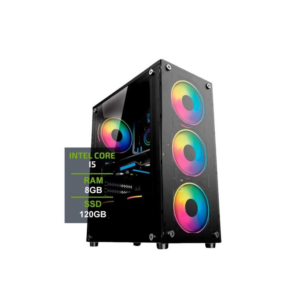 GABINETE GAMER COM FANS RGB CORE I5 GTA 5 8GB Ram + SSD 240GB + Placa ...