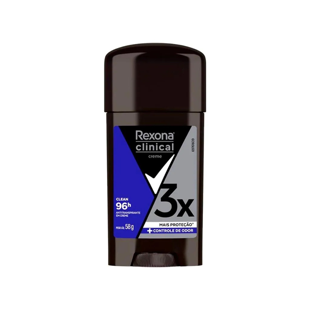 Desodorante Antitranspirante Stick Creme Rexona Clinical Men Clean 96h ...