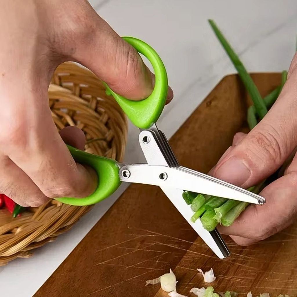 Tesoura De Picar Triturar Temperos Ervas Cebolinha Coentro | Shopee Brasil
