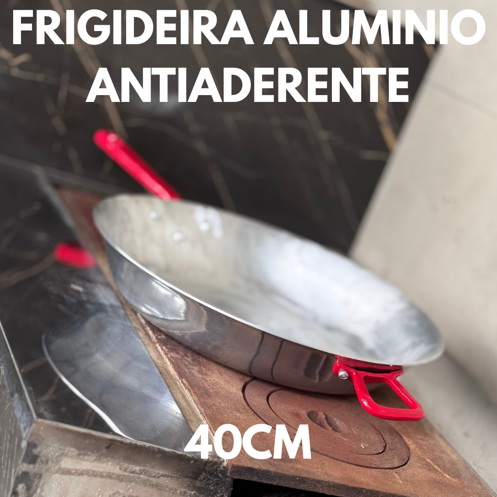 Frigideira Chinesa Wok Aluminio Antiaderente 40cm Tacho Grande | Shopee ...